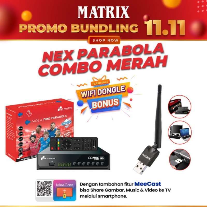 Promo Receiver Nex Parabola Combo Merah (free Wifi Dongle) Diskon 19% Di Seller Gansirsa ...