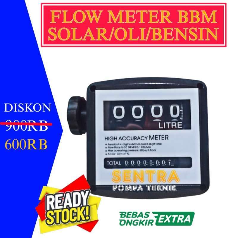 Promo Flow Meter Solar 1 Inch Flowmeter Bbm Minyak Dan Oli 4 Digit 1 ...