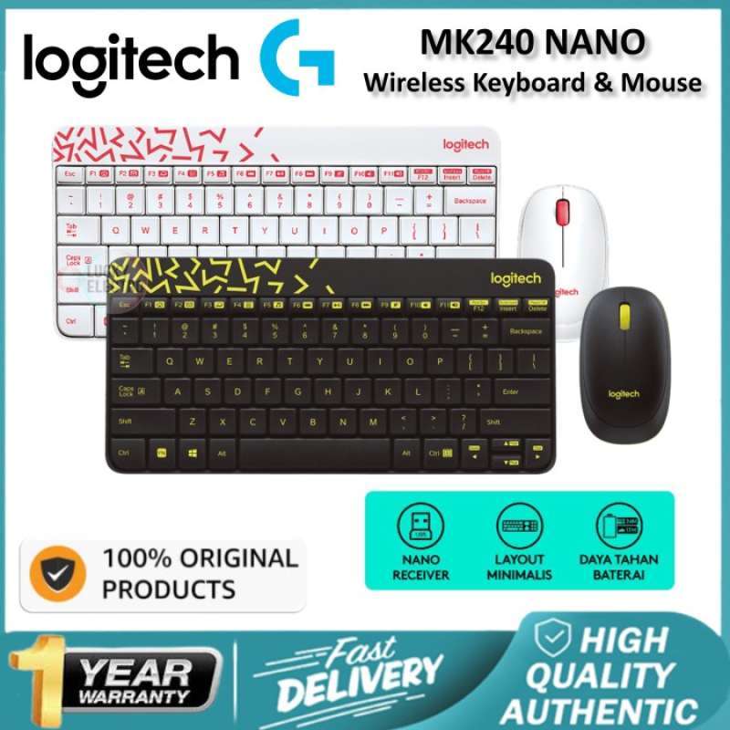 Promo Logitech Wireless Mouse Keyboard Mk240 Combo / Mk 240 Nano ...
