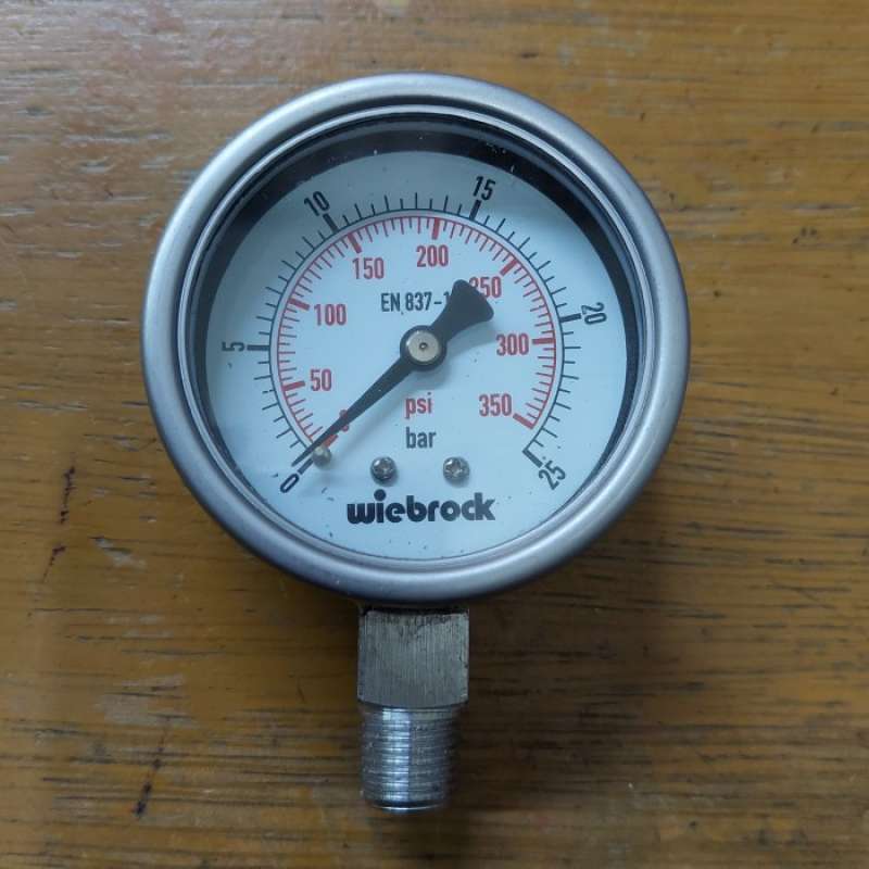 Promo Pressure Gauge Wiebrock Full All Stainless 25 Bar Kg 350 Psi ...