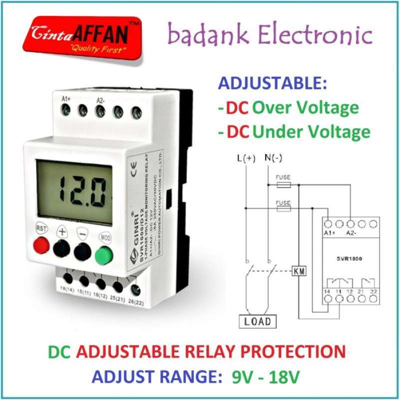 Promo Dc Tection Relay 12v Adjustable Over Under Voltage Battery ...