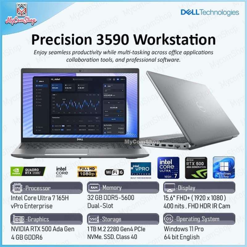 Jual Dell Precision 15 3590 Workstation Ultra 7 165h 32gb Ram 1tb Ssd ...