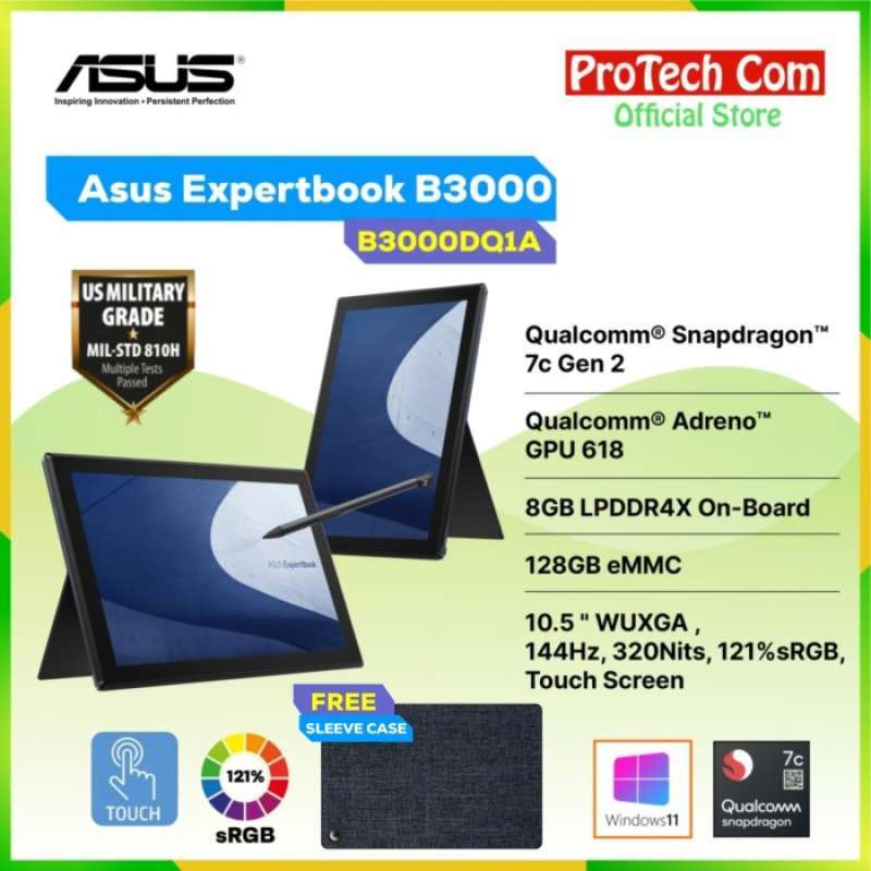 Promo Asus Expertbook B3000 Snapdragon 7c Gen 2 8gb 128gb 10.5 Wuxga ...