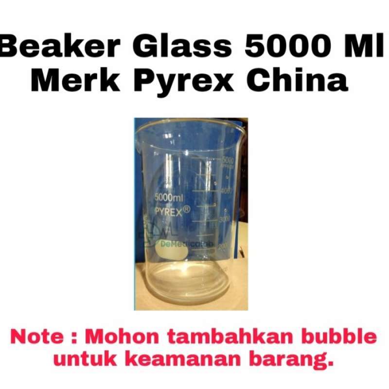 Promo Gelas Kimia Kaca / Beaker Glass Pyrex Rrc 5000 Ml Diskon 23% Di ...