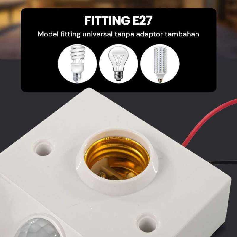 Jual Mayitr Fitting Lampu Bohlam With Infrared Motion Sensor 240v 50w ...