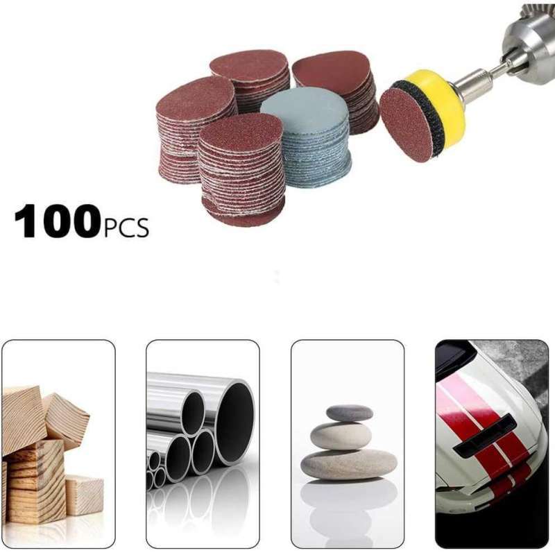 Jual Newone Mata Bor Polishing Fiber Wheel Sanding Disc 100pcs New-1511 ...