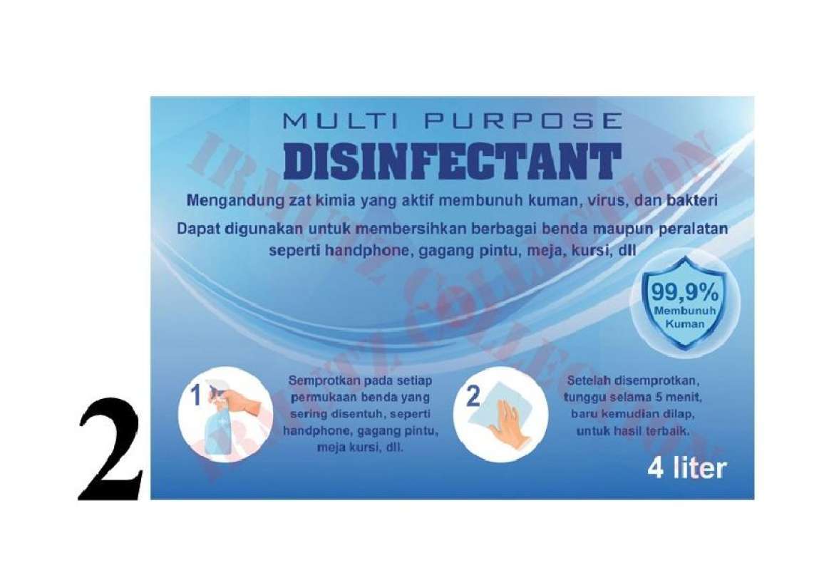 Jual Stiker Label Botol Disinfektan - No. 1 8 X 10 (500ml) Di Seller ...