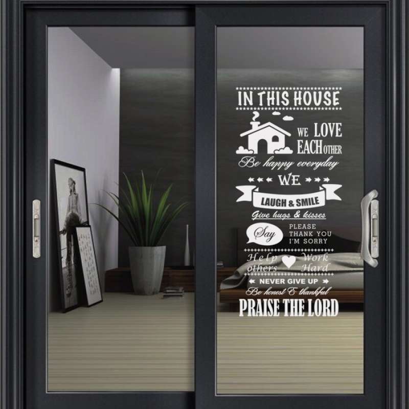 Jual Promo - Wall Stiker Quotes In This House Sticker Kaca Dinding ...