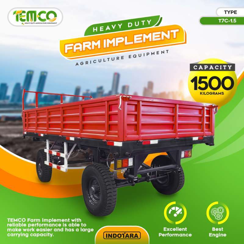 Jual Kendaraan Angkut Pertanian Farm Trailer Temco Kapasitas 1.5 Ton Di ...