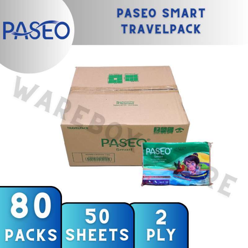 Promo Tissue/tisu Paseo Smart Travelpack 80 Packs/carton Diskon 23% Di ...