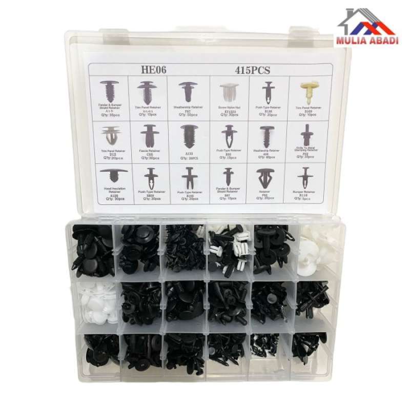 Promo Baut Klip Rivet Pangancang Panel Mobil Bolt Rivet Set 415pcs ...