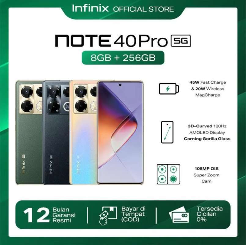 Jual Infinix Note 40 Pro 5g 8/256gb - Up To 16gb Extended Ram - Dimensity 7020 - 6.78 Fhd+ 3d ...