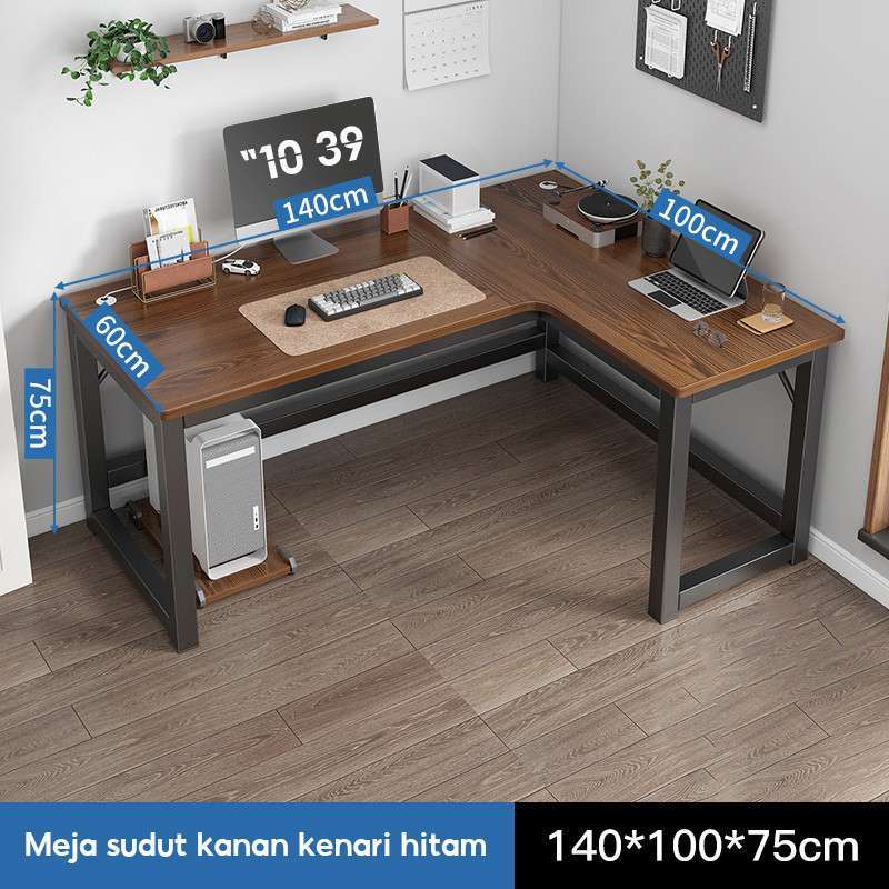 Promo Jp Meja L Meja Kantor Meja Komputer Meja Kerja - B:140x100x75 ...