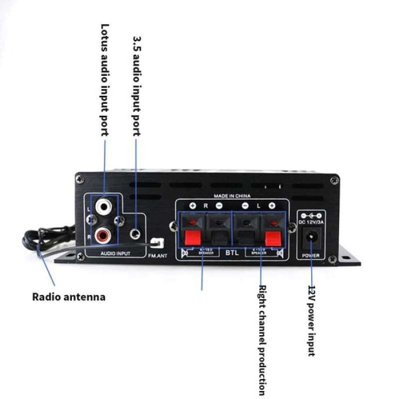 Promo Power Amplifier Mobil Bluetooth 800w 12v Usb Sd Fm Radio Ak-380 ...