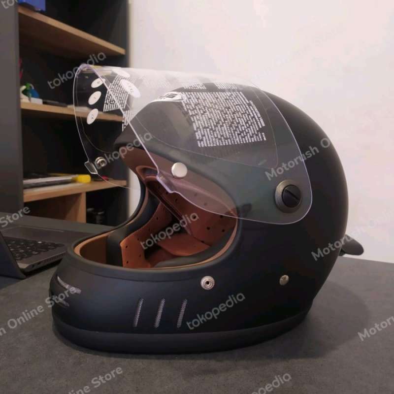 Promo Zeus Helmet Zs816e Vintage Black Doff Classic Helm Retro Zeus Zs ...