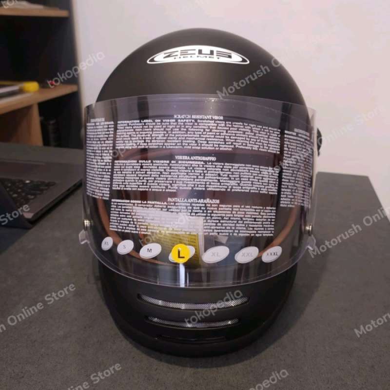 Promo Zeus Helmet Zs816e Vintage Black Doff Classic Helm Retro Zeus Zs ...
