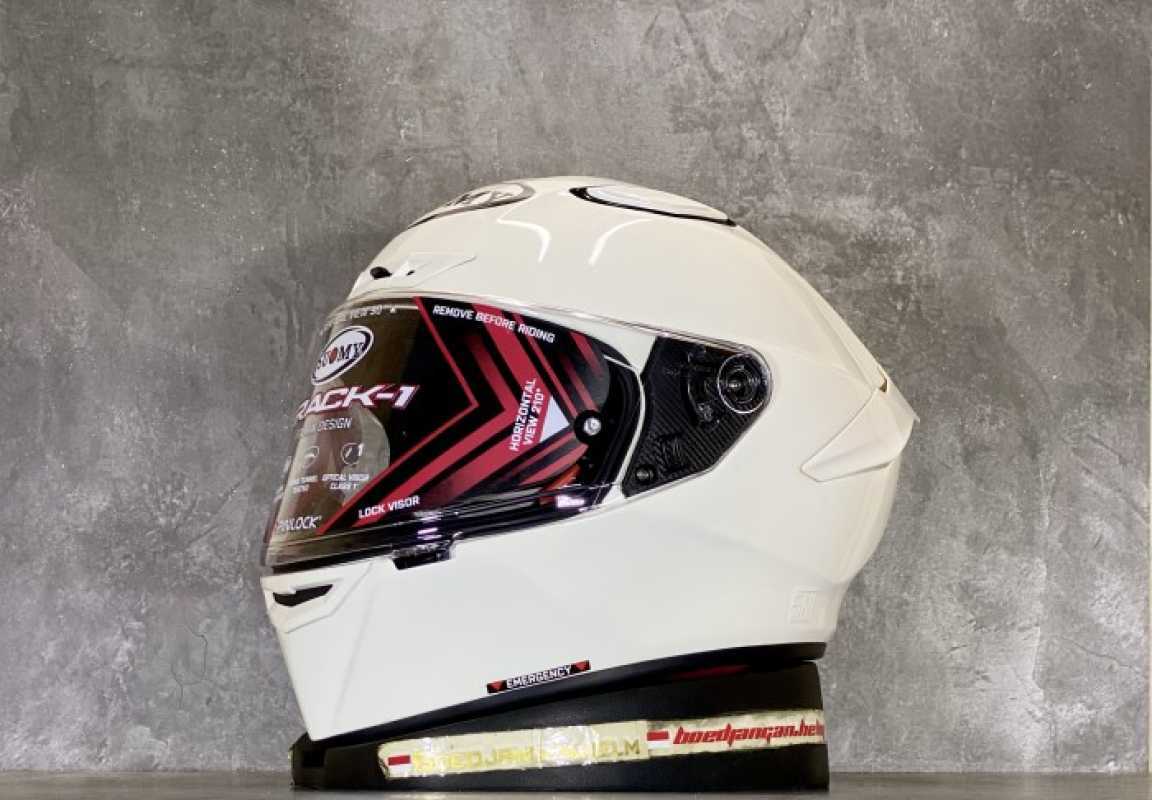 Promo Suomy Helm Track 1 - Solid Plain White - Helm Suomy Full Face ...