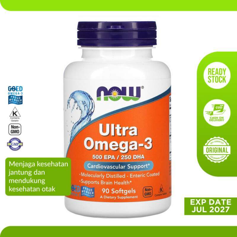 Promo Now Foods Vitamin Suplemen Ultra Omega 3 500 Epa 250 Dha 90 ...