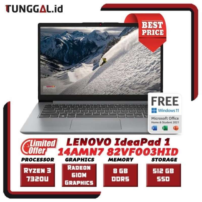 Jual Lenovo Ideapad Slim 1 14 Ryzen 3 7320u 8gb 512gb 14 Fhd W11 Ohs - 3nid Di Seller Tunggal ...