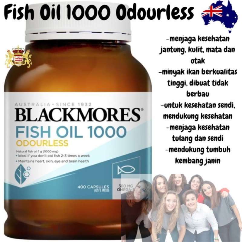 Promo Blackmores Odourless Fish Oil 1000mg Omega-3 400 Capsules Diskon ...