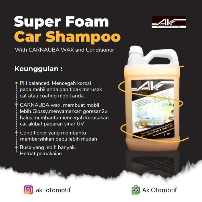 Promo 5l Super Foam Lance Car Shampoo Mobil With Carnauba Wax N ...