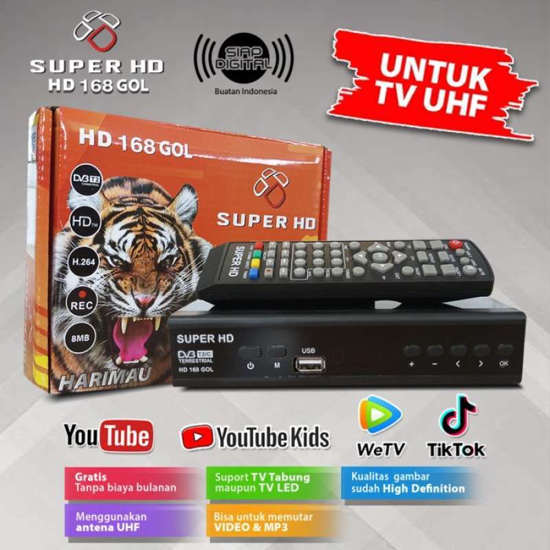 Jual Set Top Box / T2 / Stb Tv Digital Super Hd 168 - Harimau Garansi ...