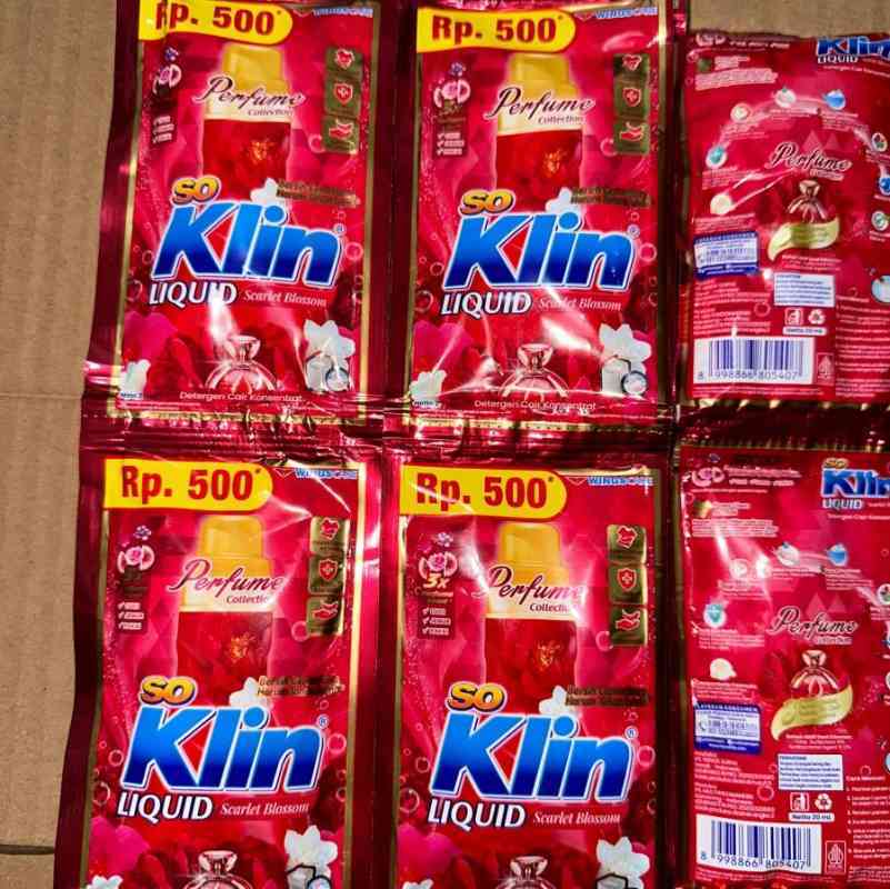 Jual So Klin Detergen Cair Liquid Scarlet Blossom Kemasan Sachet Di ...