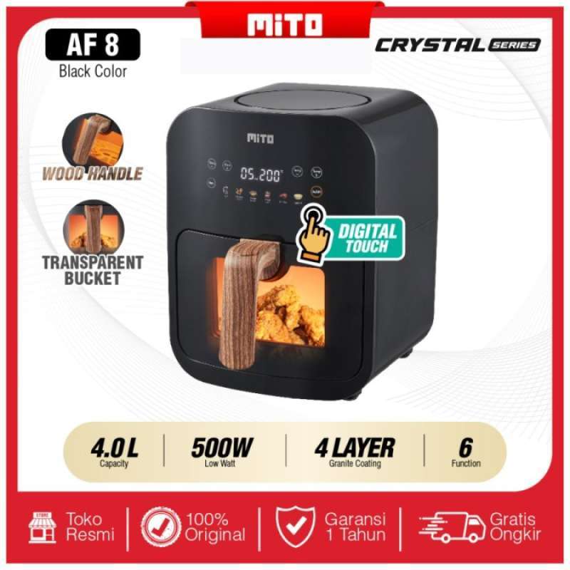 Jual Mito Air Fryer Digital Af8 / Af 8 4 Liter Crystal Series 100% Ori ...