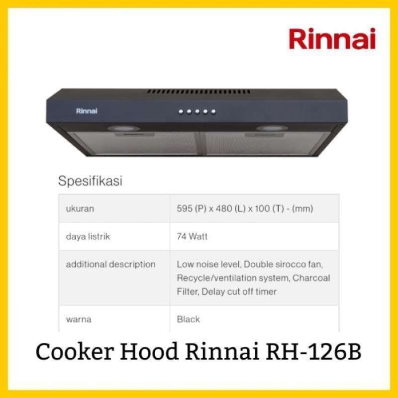 Promo Rinnai Cooker Hood Penghisap Asap Dapur Rh-126 B Diskon 23% Di ...