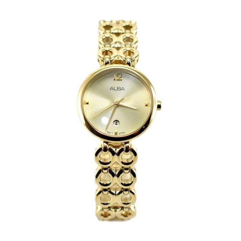 Jual Alba Jam Tangan Wanita Ah7r06 Quartz Stainless Steel Gold Watch Di ...