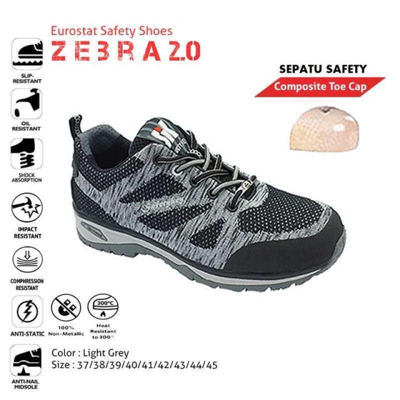 Promo Sepatu Safety Eurostat Zebra 2.0 Sporty Antimetal Detector Anti ...