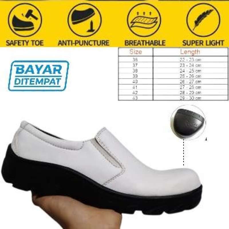 Promo Sepatu Safety Putih Pria Dan Wanita Buat Kerja Pt Dan Laboratum ...