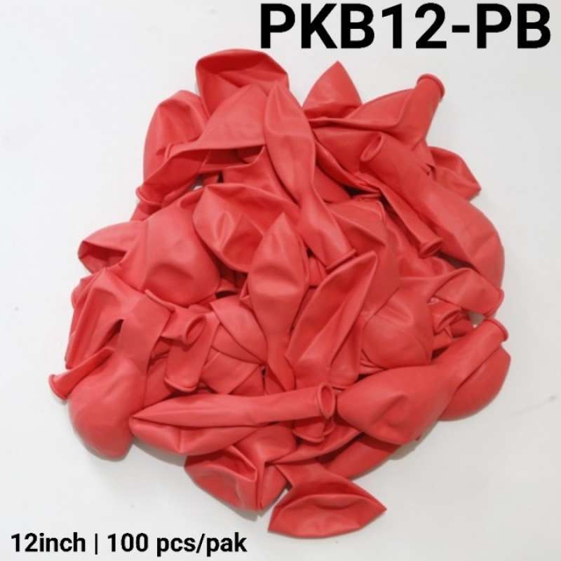 Promo Pkb12-pb Balon Latex 12 Inch 1 Pak Isi 100 Macaron Pastel Merah ...