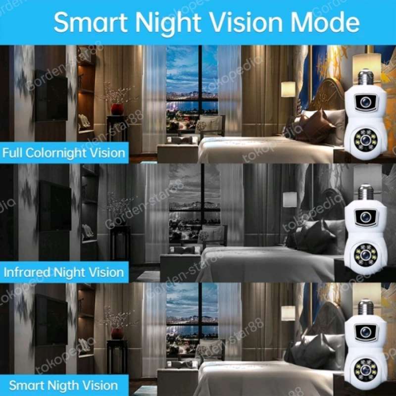 Jual Cctv Lampu 2 Lensa Ip Cam 8mp Dual Lens Camera V380 Pro Wifi ...