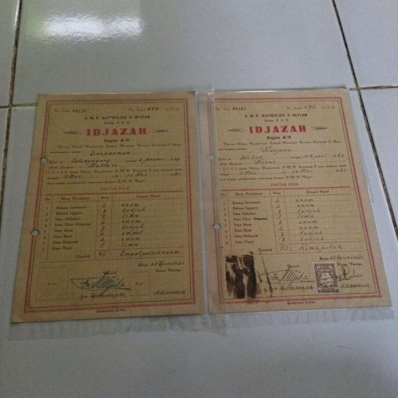 Jual Dokumen Vintage - Izasah Smp Katholik Tahun 60'an Di Seller Noelle ...