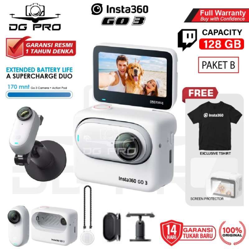 Jual Insta360 Go 3 Action Camera High-capacity Edition 128gb Insta 360 ...