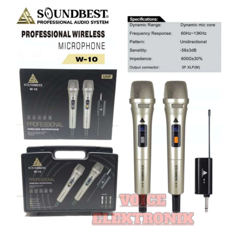 Promo Mic Wireless Soundbest W10 Bonus Busa Mic Ring Mic 5 Warna Diskon ...
