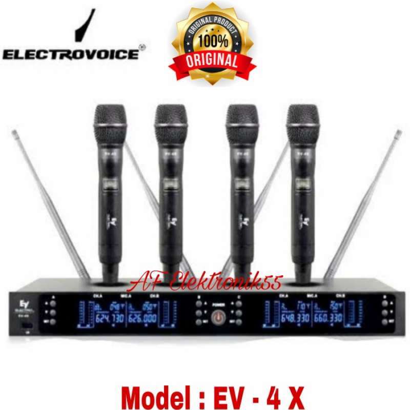 Promo Mic Wireless Electro Voice Ev 4x Handheld 4 Mic Diskon 23% Di Seller Melodiya Store ...