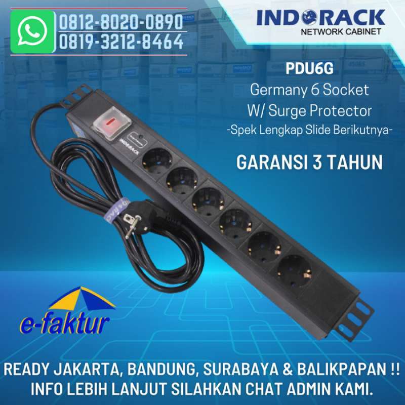 Promo Indorack Pdu 6 Socket Rack Server Colokan Indo / C13-c14 / Multi ...