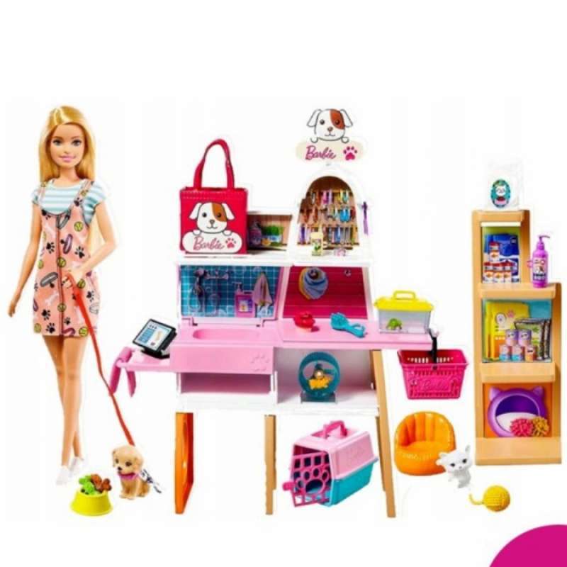 Promo Barbie Doll And Pet Boutique Playset With / Bonekw Barbie Set ...