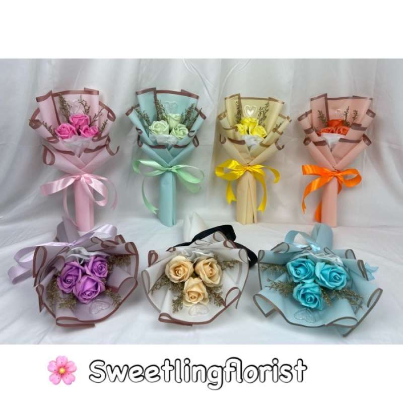 Promo 3pcs Soap Flower Bouquet / Buket Wisuda / Buket Bunga Sabun ...