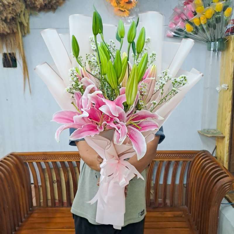 Promo Buket Bunga Lily Asli Fresh Bouquet Ulang Tahun Kado Pernikahan ...