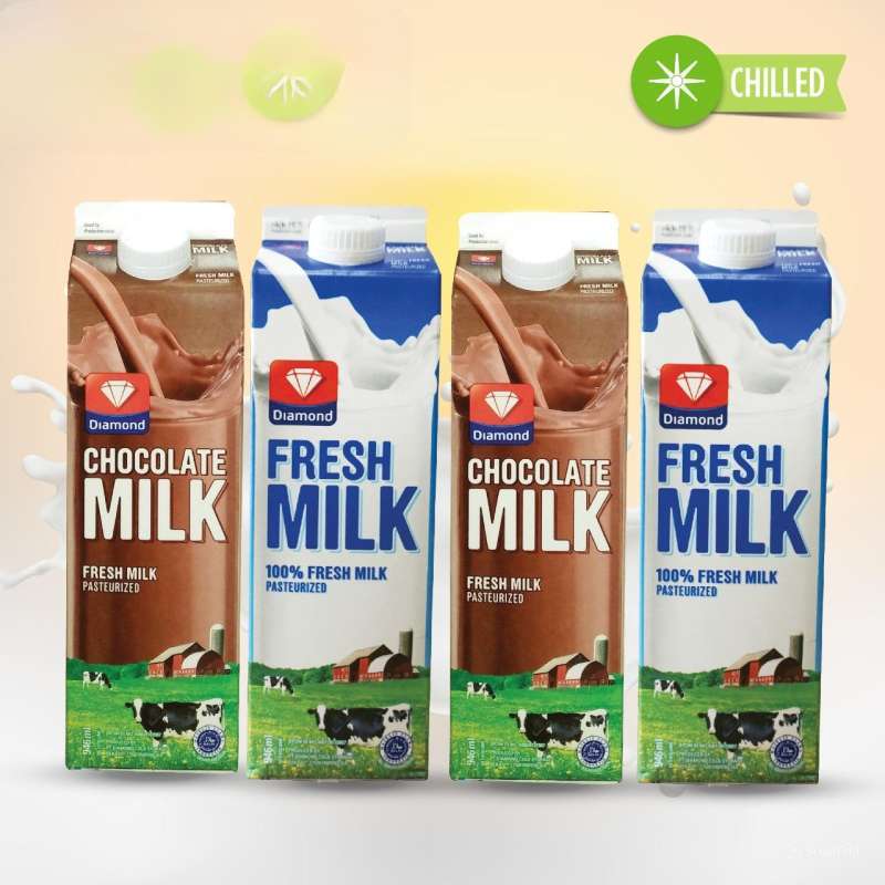 Promo 2 Fresh Milk Diamond Plain & 2 Fresh Milk Diamond Chocolate ...