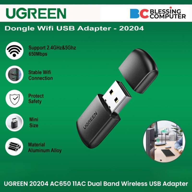 Jual Ugreen 20204 Ac650 11ac Dual Band Wireless Usb Adapter Di Seller ...