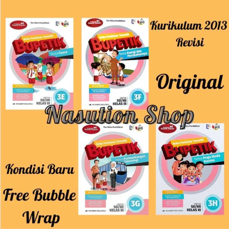 Jual Buku Bupetik Kelas 3 Sd 3e 3f 3g 3h K13 Revisi Erlangga Di Seller ...