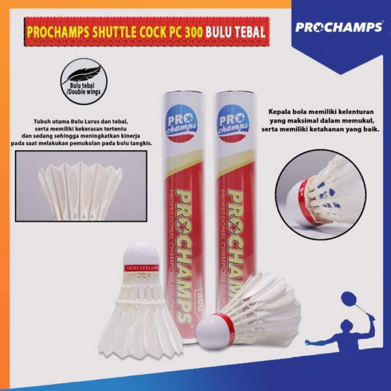 Jual Prochamps Pc 300 Merah Bulu Tebal Kok / Cock / Shuttlecock ...