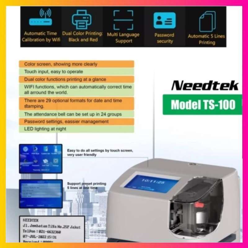 Jual Needtek Ts-100 Automatic Time And Date Stamp - Mesin Absen Check ...