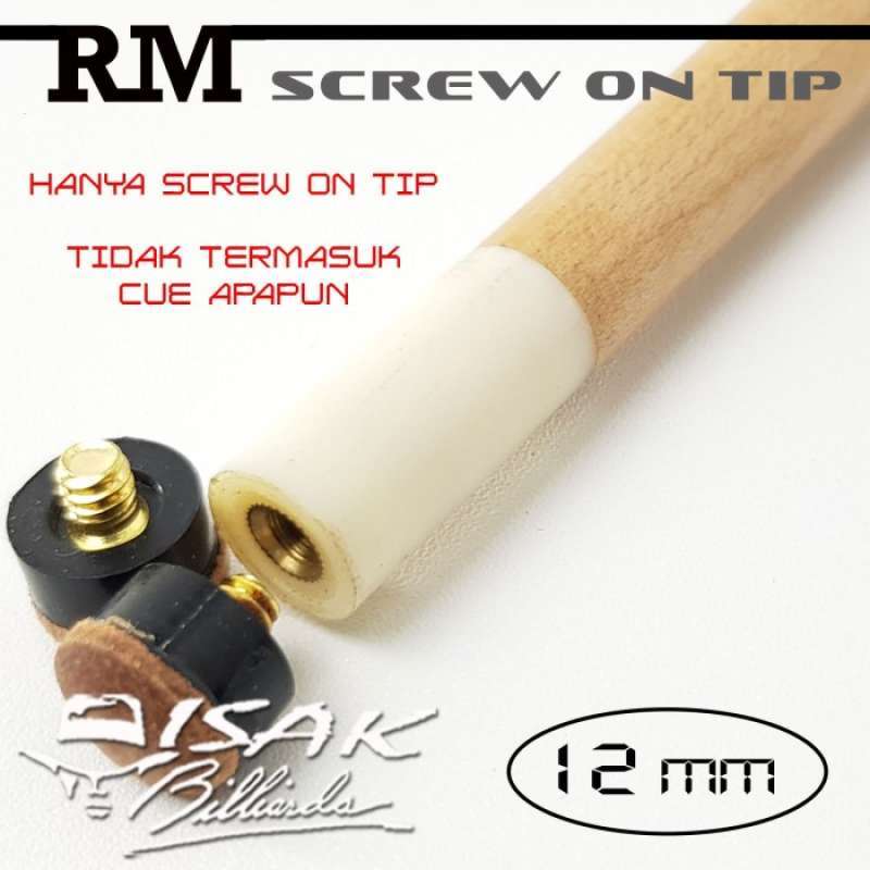 Jual Rm Screw On Tip - 12 Mm Cue Tips Baut Besi Stick Billiard Stik ...