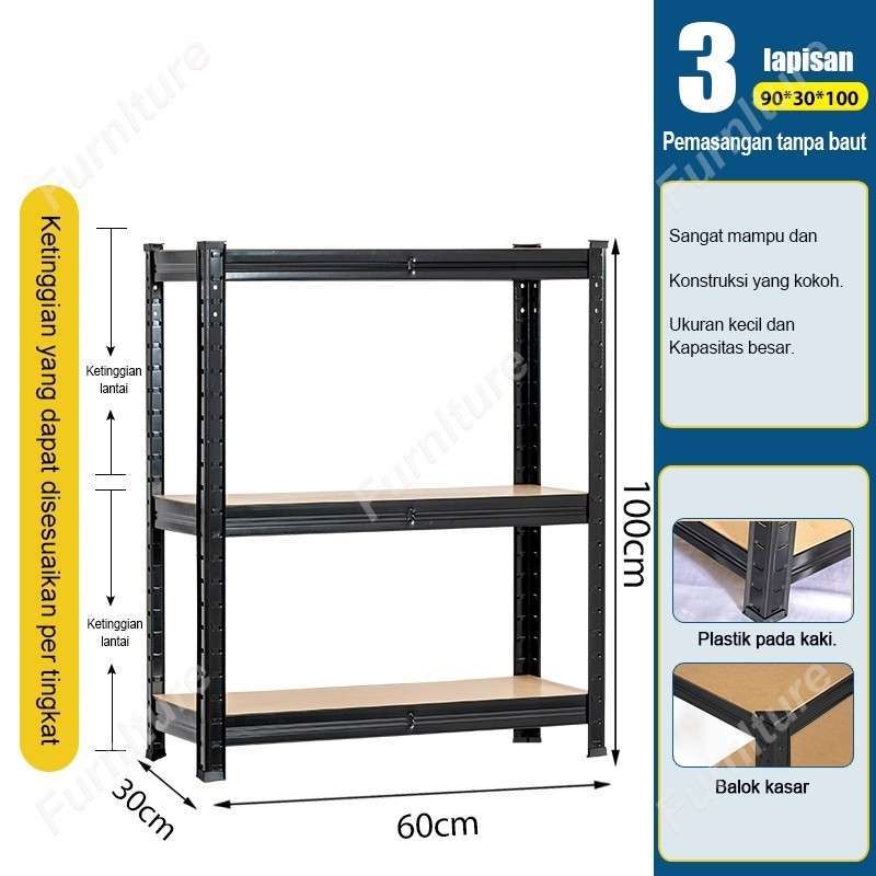 Promo Rak Besi Serbaguna 5 Susun Rak Besi Gudang Diskon 46% Di Seller ...