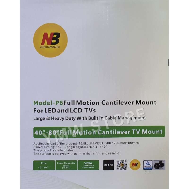 Promo North Bayou Nbp6 / Nb P6 / P6 Bracket Tv Swivel 40 - 80 New ...